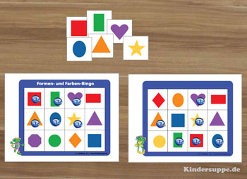Formen- und Farben-Bingospiel | Kindersuppe ABO